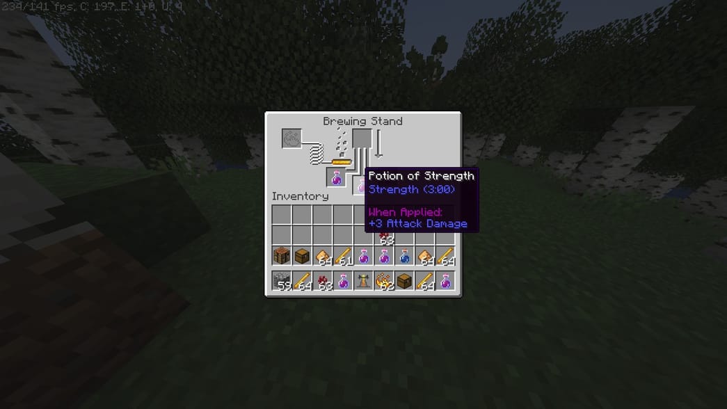How to make a strength II potion in Minecraft