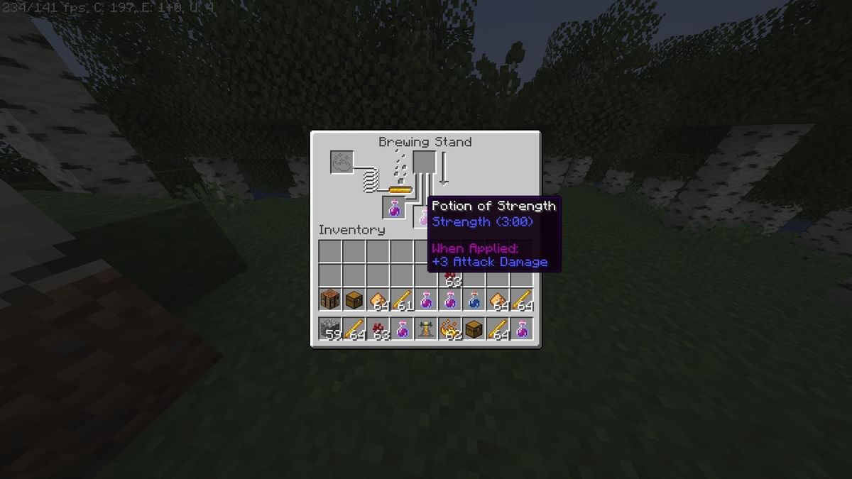 How to make a strength II potion in Minecraft