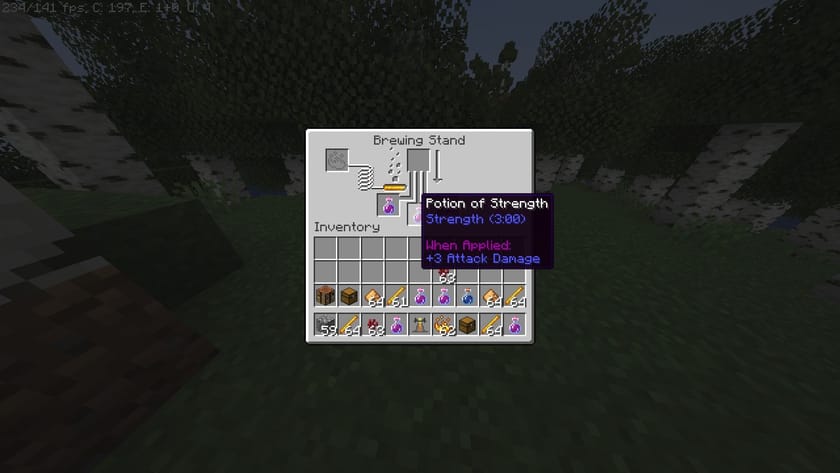 How to make a strength II potion in Minecraft