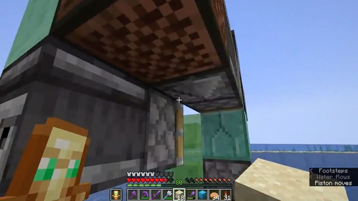 Minecraft player creates fast sand-placing machine