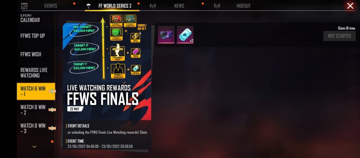 Free Fire FFWS event: Get any character, FFWS dance emote, and gloo ...