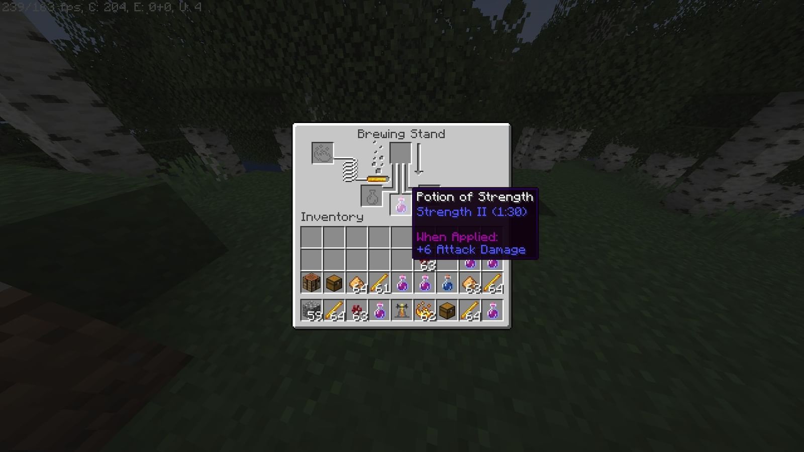 How to make a strength II potion in Minecraft