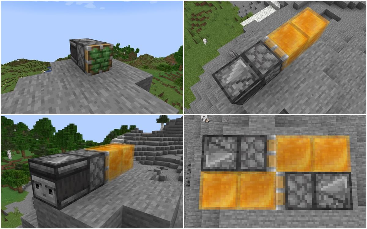 How to build simple flying machine with honey blocks in Minecraft?