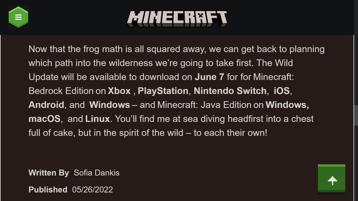 Minecraft 1.19 The Wild Update Bedrock Edition release date, time ...