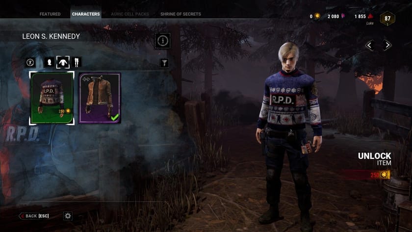 All Leon Kennedy outfits in Dead by Daylight