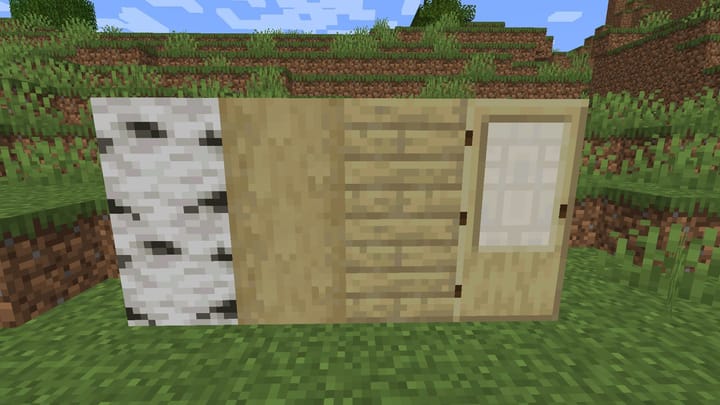 Every type of wood in Minecraft