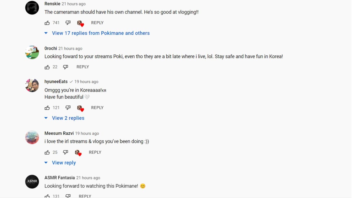 Pokimane shares wholesome moment with fan during Korea trip