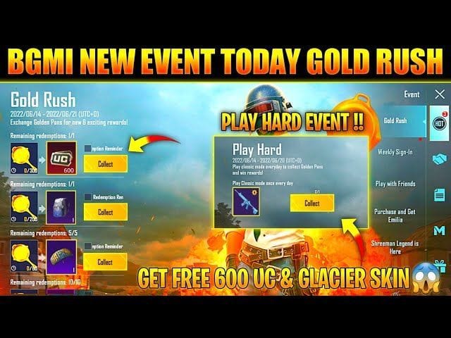 How to get free rewards from the new Gold Rush event in BGMI