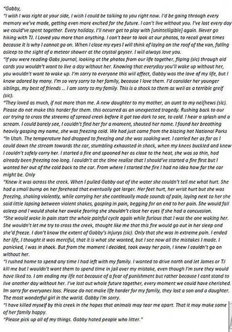 Brian Laundrie confession: Notebook transcript reveals 'mercy killing ...