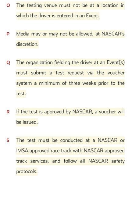 NASCAR sets new rules for testing with drivers from other racing sports