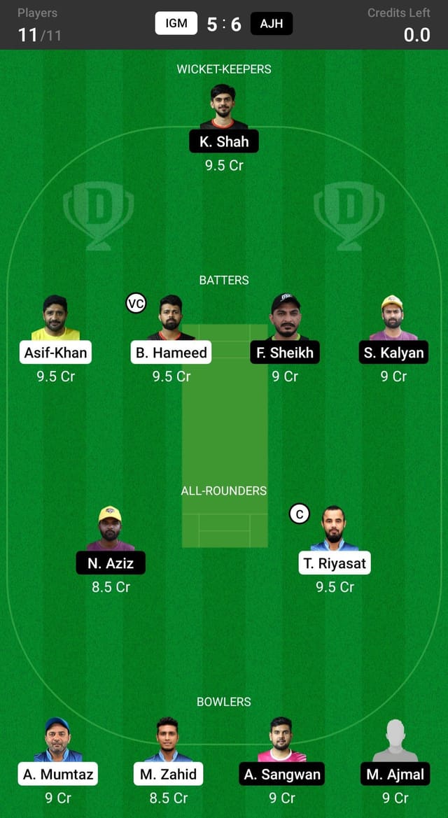 IGM vs AJH Dream11 Prediction: Fantasy Cricket Tips, Today's Playing 11 and Pitch Report for ...