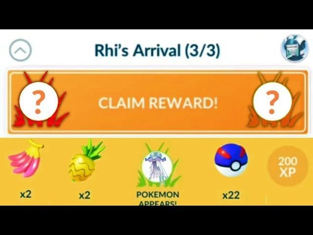 All "Rhi's Arrival" Special Research tasks and rewards in Pokemon GO