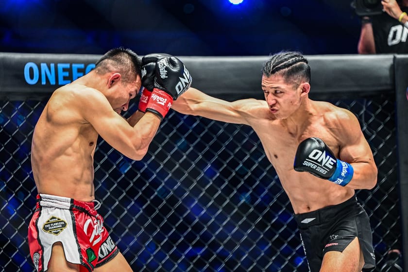 ONE bantamweight kickboxing champion Hiroki Akimoto shows off strong ...