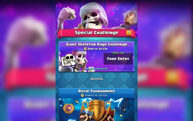Giant Skeleton Rage Challenge in Clash Royale: Information, rewards ...