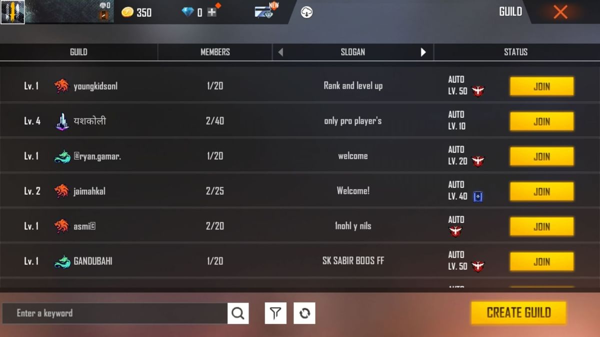 How to create guild in Free Fire MAX: Best names, requirements, and more