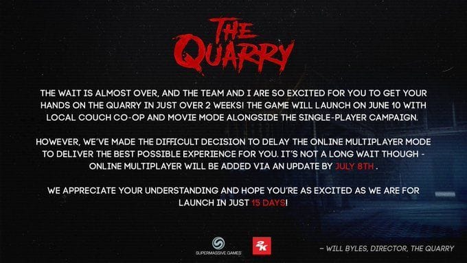 Local co-op in The Quarry will get true online multiplayer ...