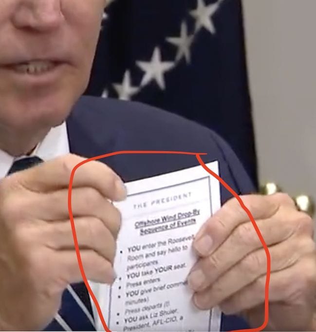 "YOU take your seat": Joe Biden note cards telling US President how to ...