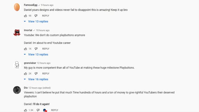 MrBeast's creative fan shares an impressive custom 100 million play button