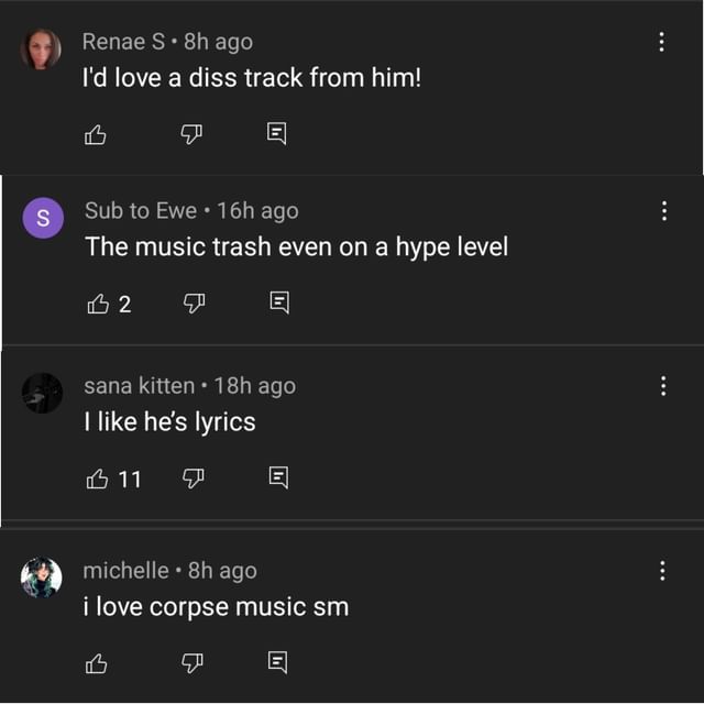 Corpse Husband roasts critics of his music