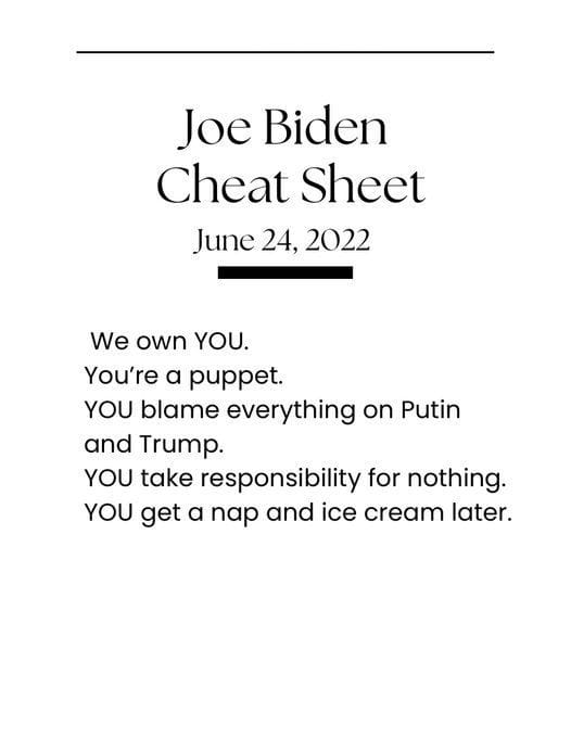 "YOU take your seat": Joe Biden note cards telling US President how to ...