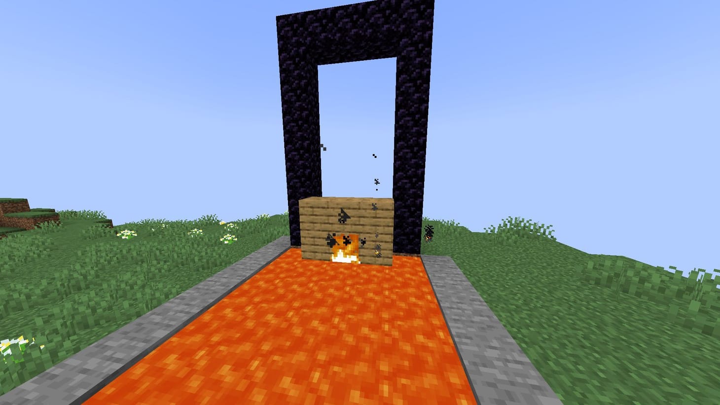How to light a nether portal with no flint and steel in Minecraft