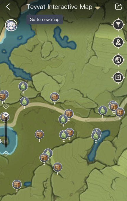 How to use the Genshin Impact interactive map to find items easily