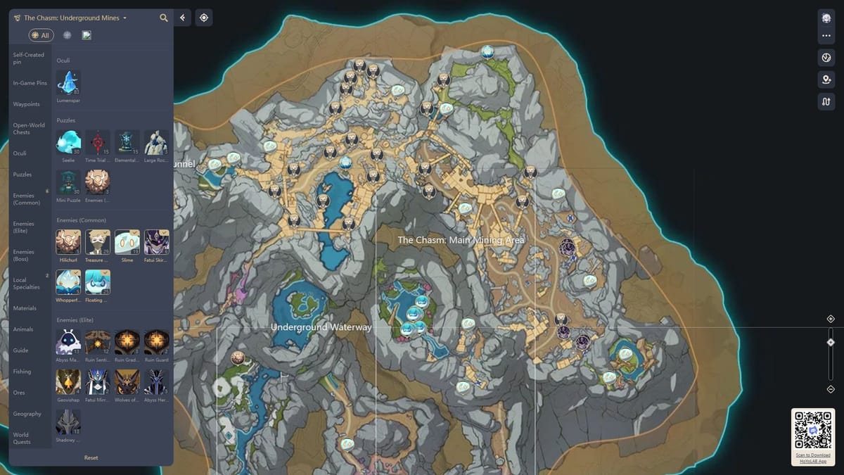 How to use the Genshin Impact interactive map to find items easily