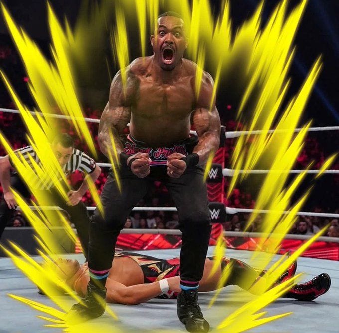 Montez Ford reacts to photo from WWE RAW