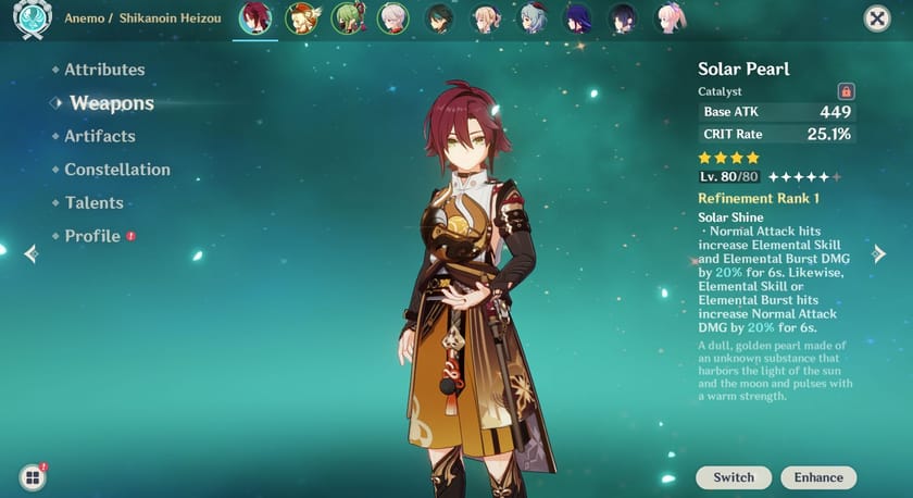 Genshin Impact Heizou build guide: Best builds, weapons, and artifacts