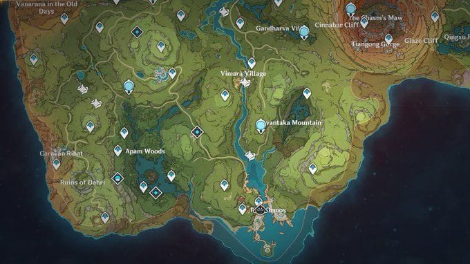 Genshin Impact 3.0 leaks: Full Sumeru map, English place names, and ...