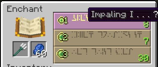 Impaling enchantment in Minecraft