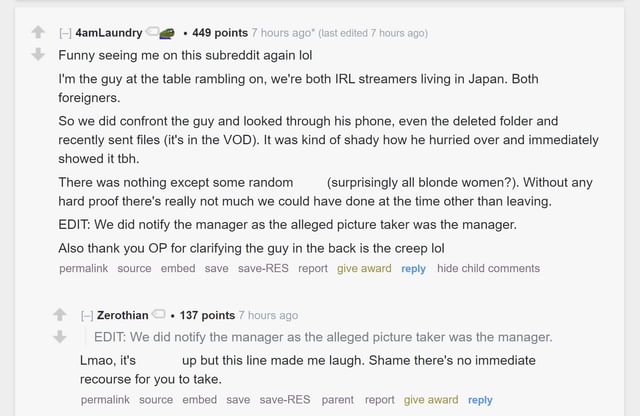 Twitch stream catches man taking inappropriate pictures of a girl in skirt