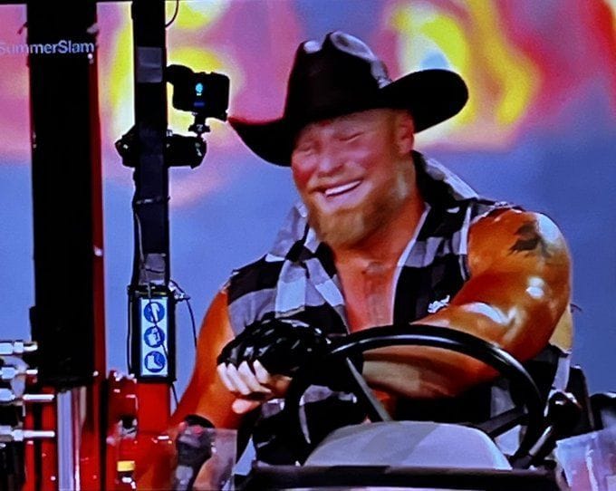 The WWE Universe reacts to Brock Lesnar's epic tractor entrance at ...