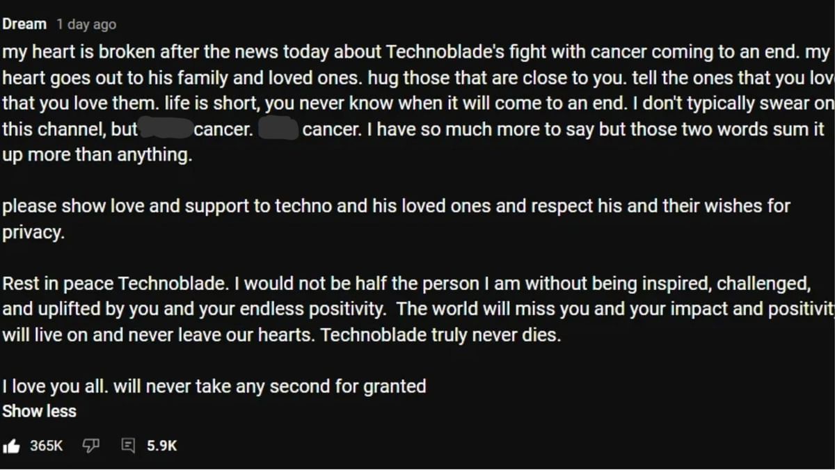 YouTube community pays tribute to Minecraft sensation Technoblade