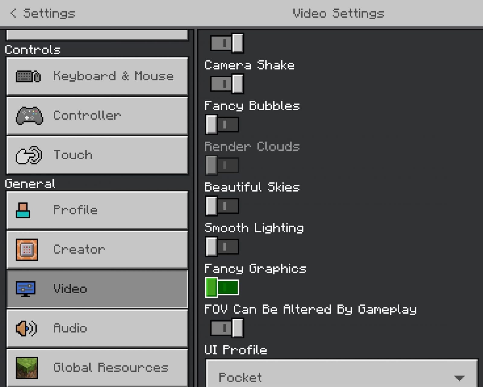 What are the best settings for Minecraft PE 1.19 update?