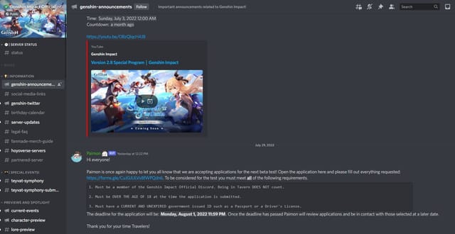 How to apply for Genshin Impact version 3.1 Beta test this week
