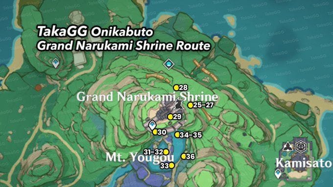 All Genshin Impact Onikabuto locations in Inazuma