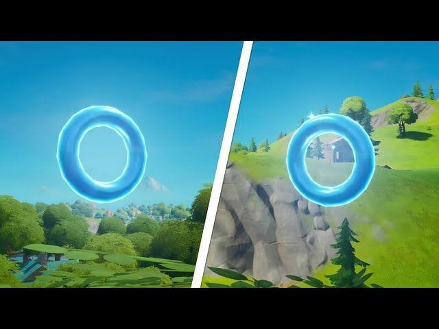 How to collect floating rings near Reality Falls in Fortnite