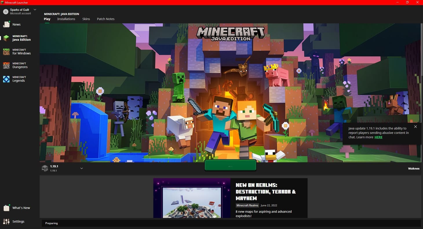 How to download Minecraft Java Edition 1.19.1