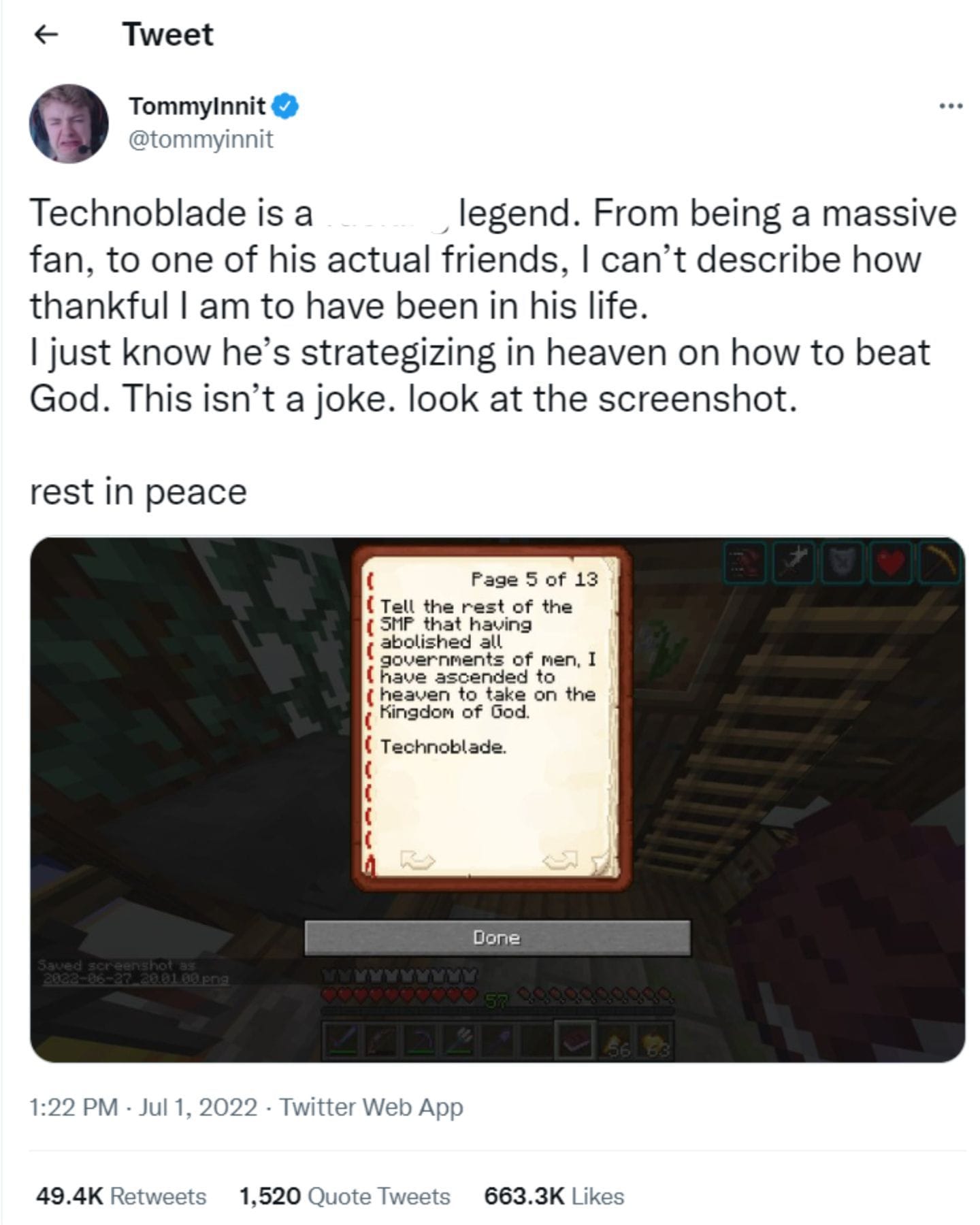 Technoblade tribute: How Elon Musk, Minecraft launcher, Dream ...