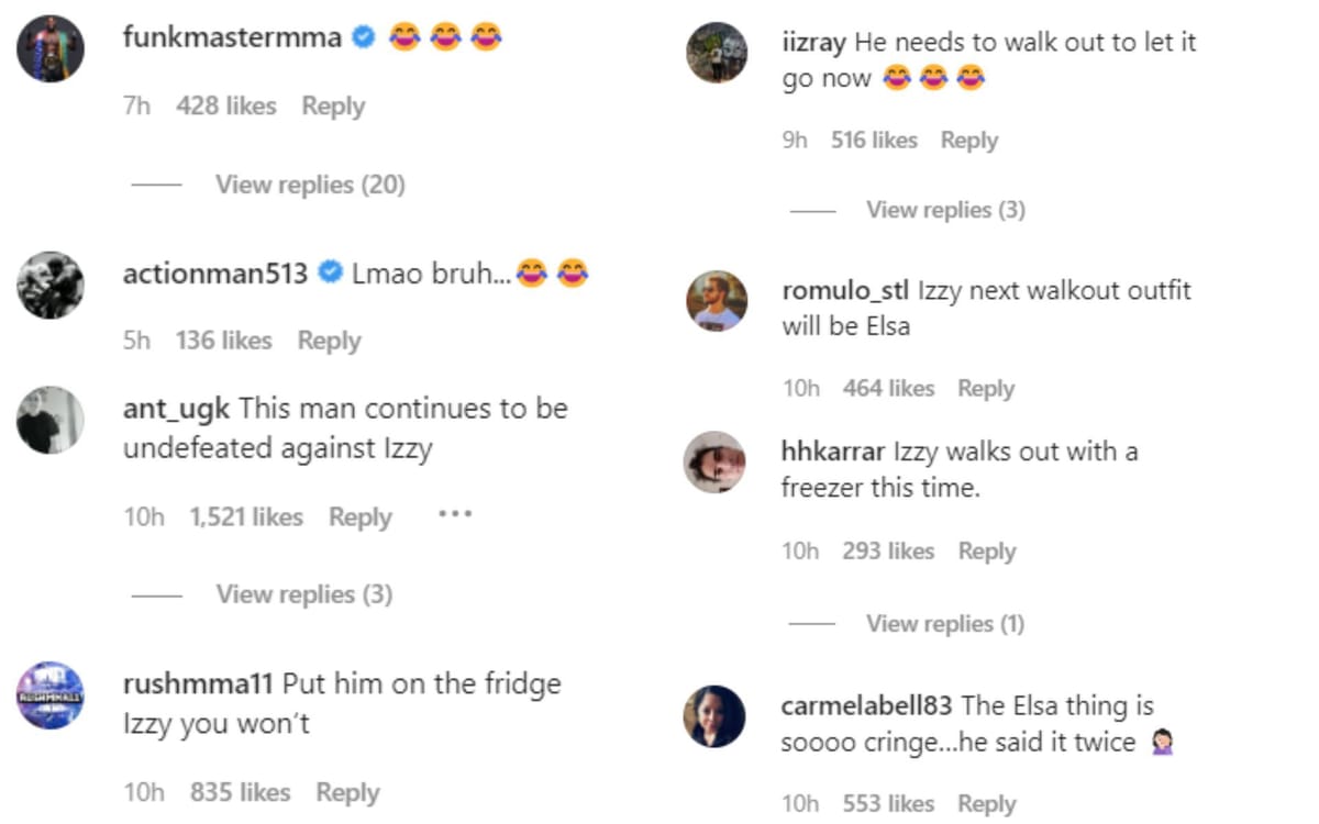 The Elsa thing is so cringe - Fans roast Israel Adesanya for using ...