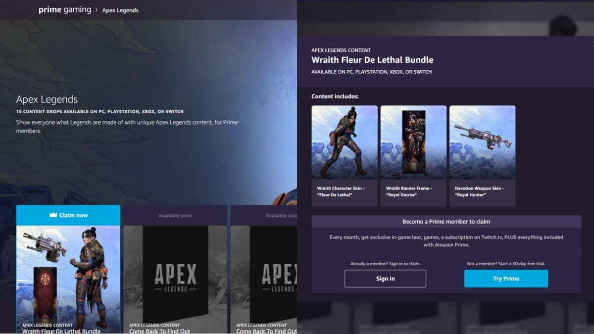Apex Legends releases Wraith Fleur De Lethal Bundle for Amazon Prime ...