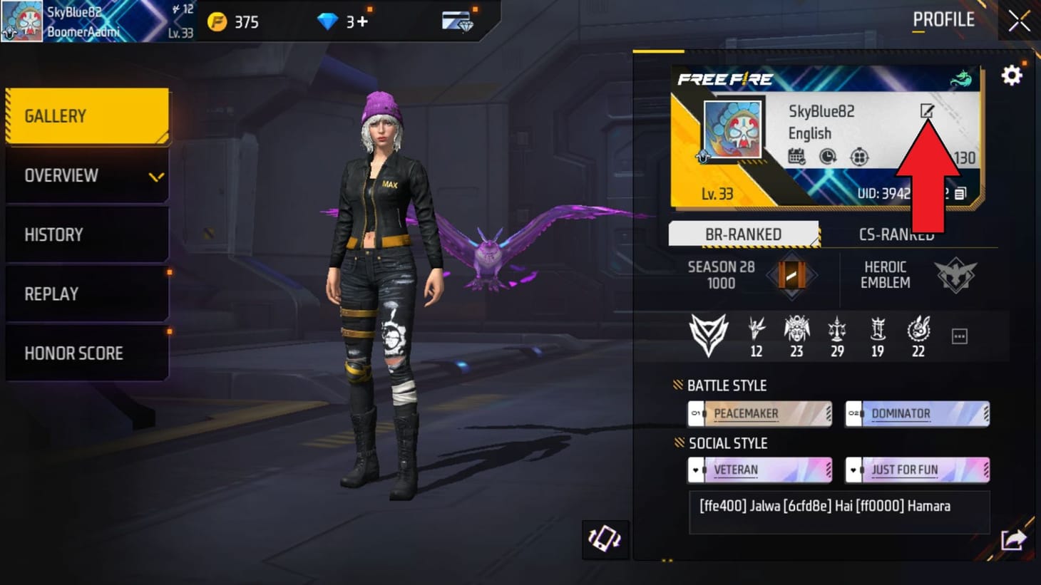 50 best Free Fire name symbols