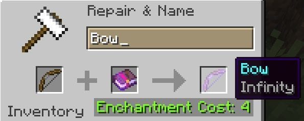 Infinity enchantment in Minecraft