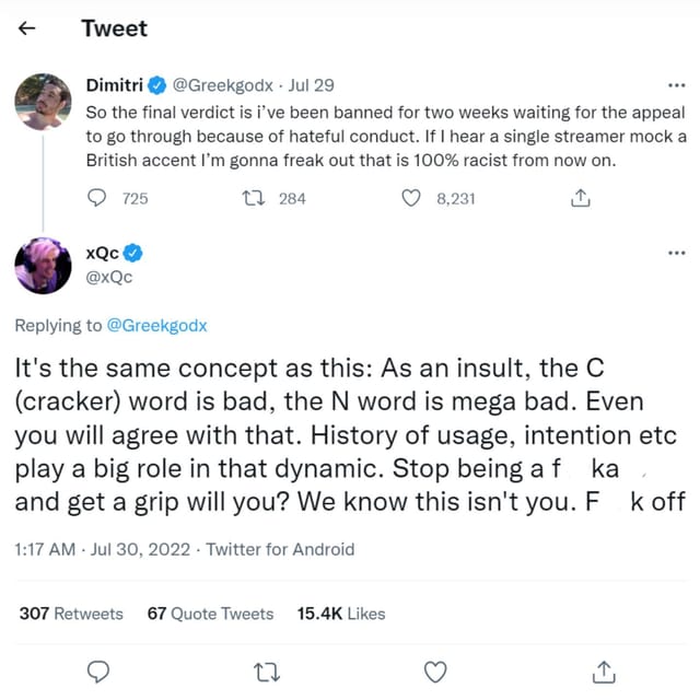 Twitch streamer xQc fires back at racism accusations