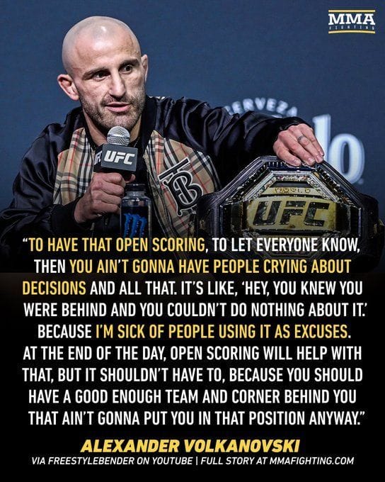 5 reasons why open scoring should be used in the UFC