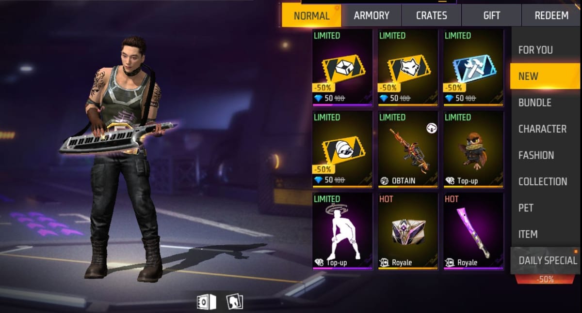 How to get room cards for 50% in Free Fire MAX today