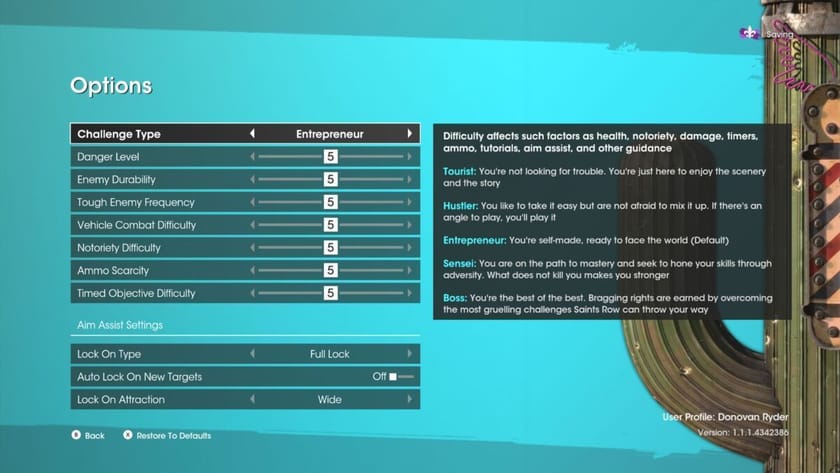 How to make your own difficulty level in Saints Row