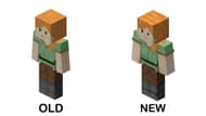 What are the changes in new Steve and Alex skins in Minecraft?