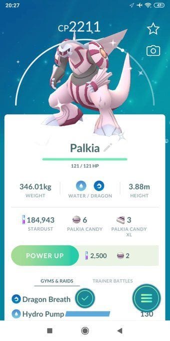 Pokemon Palkia Shiny